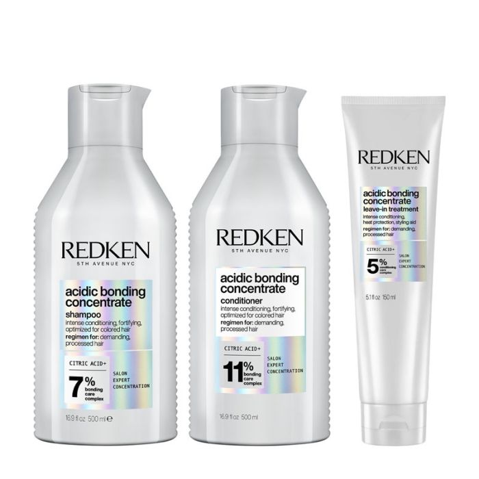 Redken PACK Acidic Bonding Concentrate Shampoo 500ml, Conditioner 500ml ...